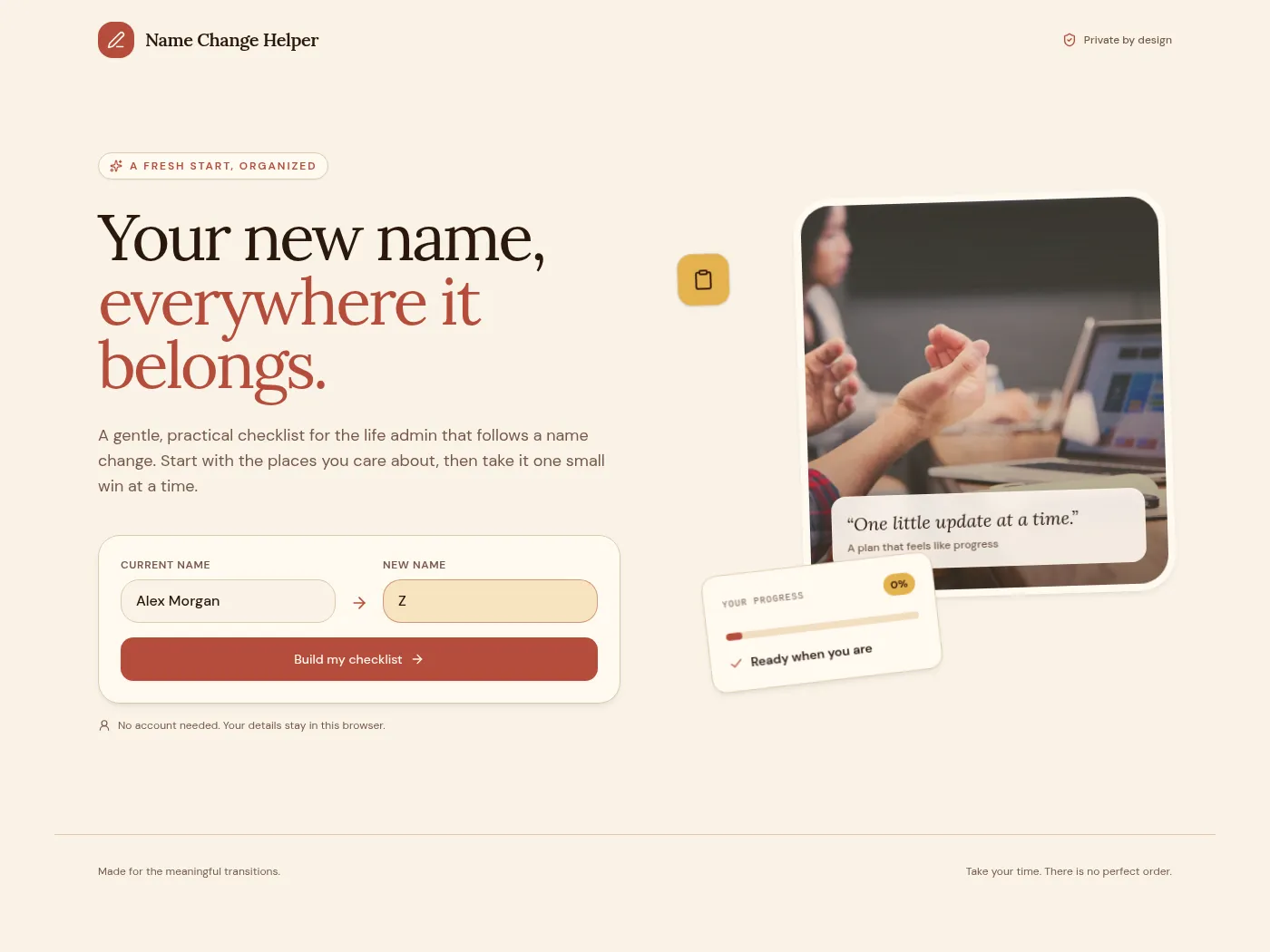 Name Change Helper