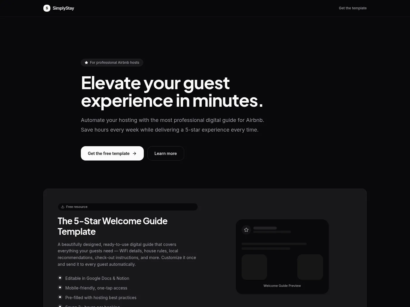 SimplyStay SaaS Landing