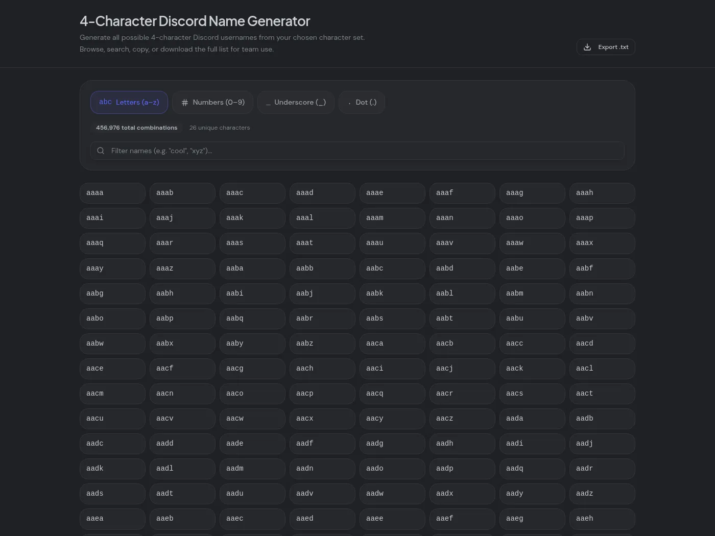 Discord Name Checker