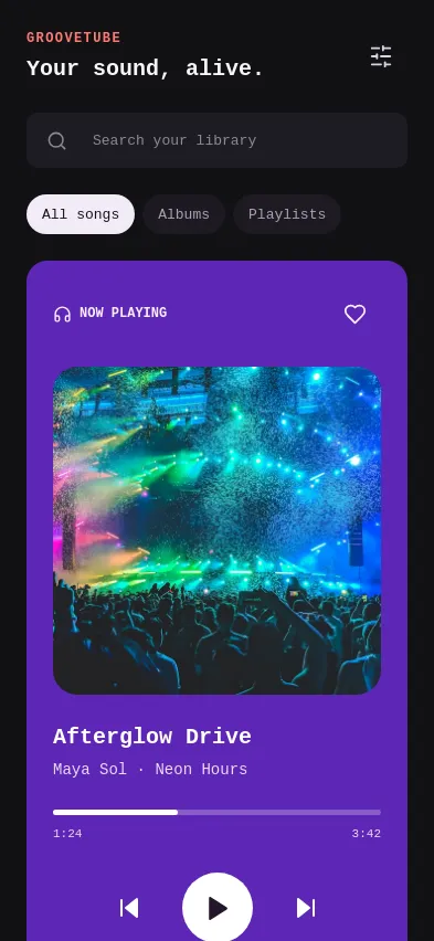 GrooveTube Music Player
