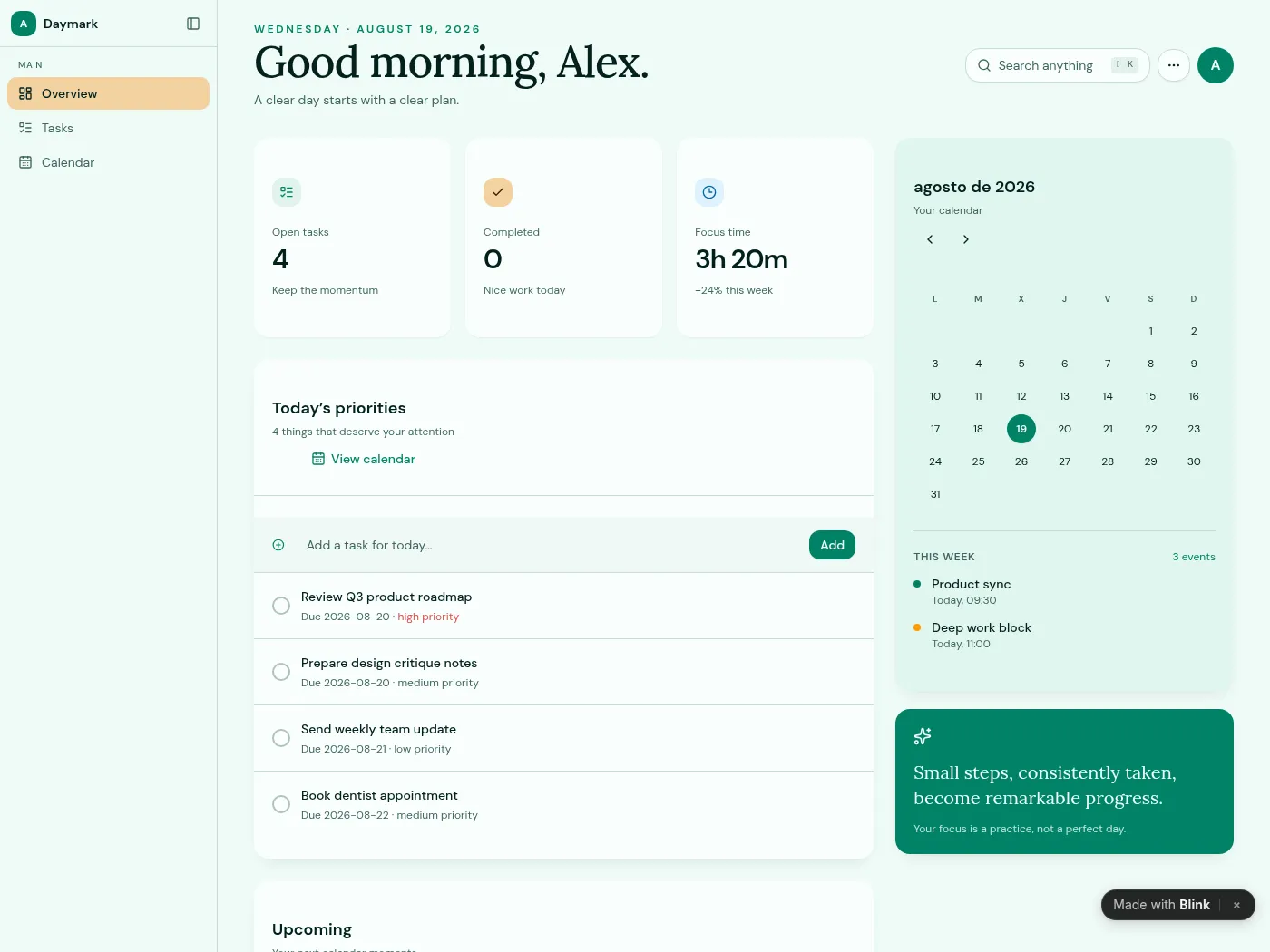 Task & Calendar Hub