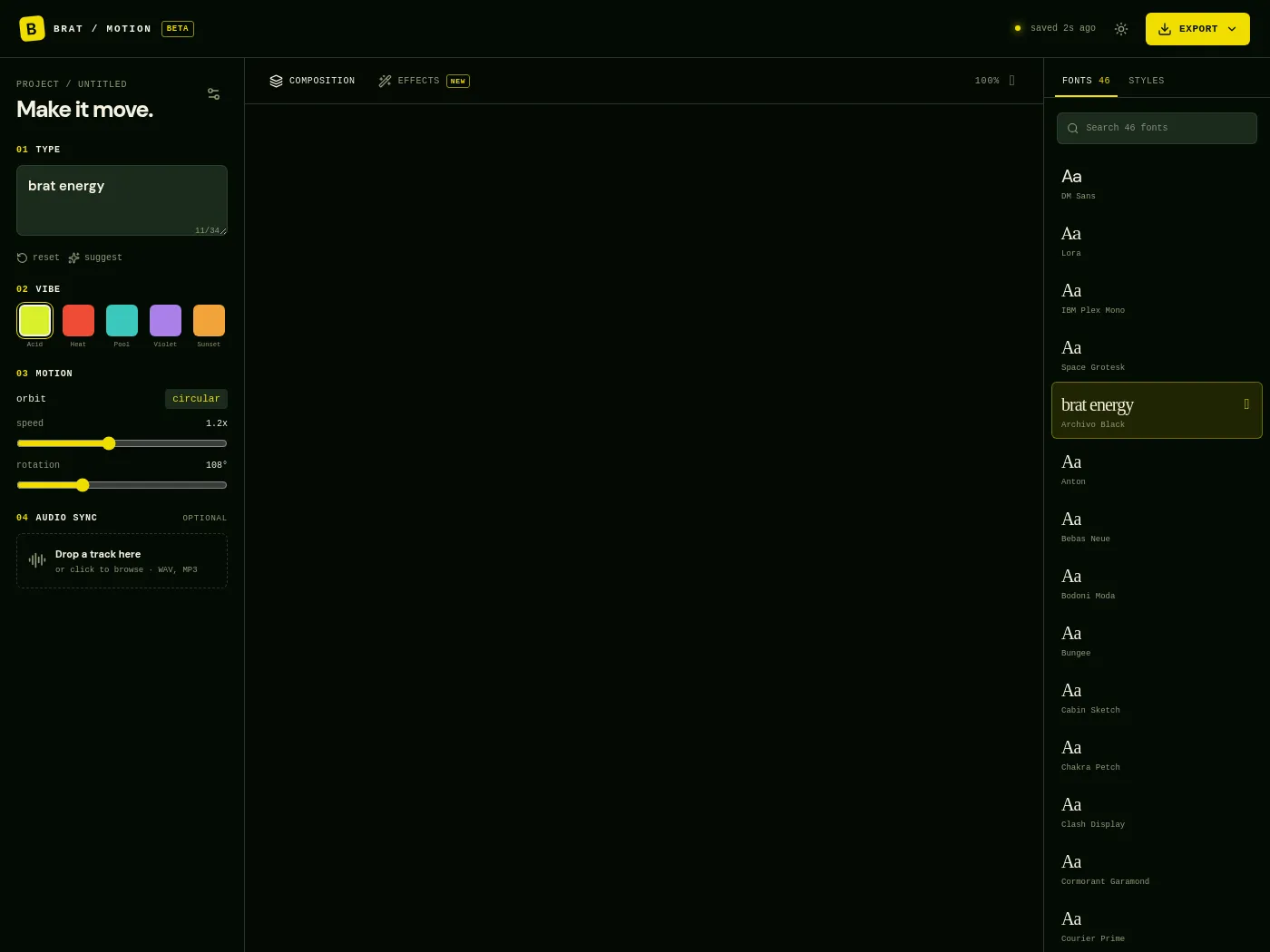 BRAT Motion Animator