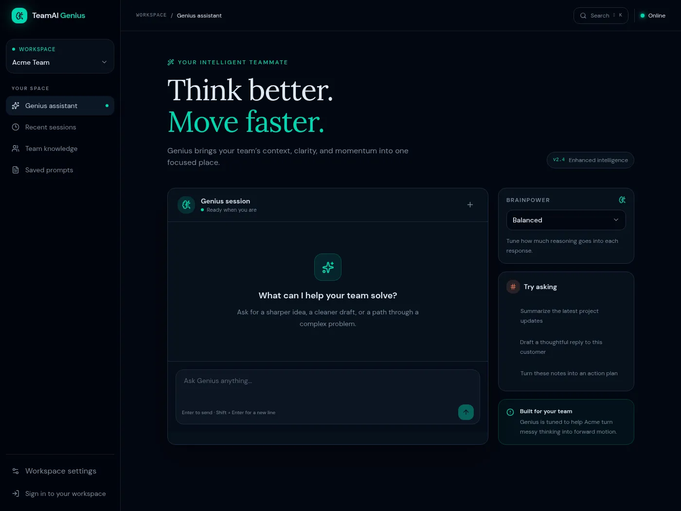 TeamAI Genius Assistant