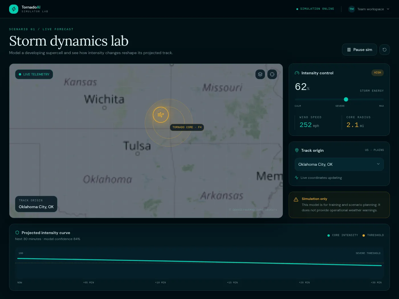 TornadoAI Simulator Lab