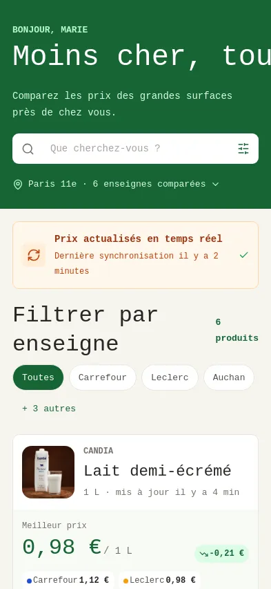 Supermarché Comparateur App