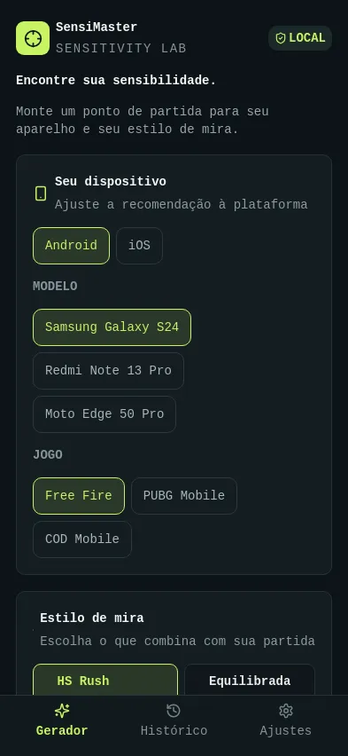 Sensibilidade Pro Mobile