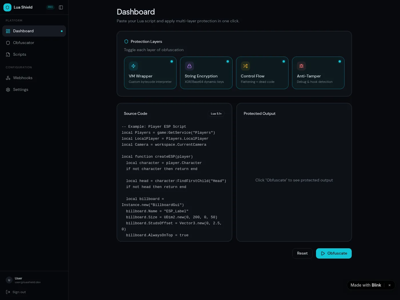 Lua Shield Platform