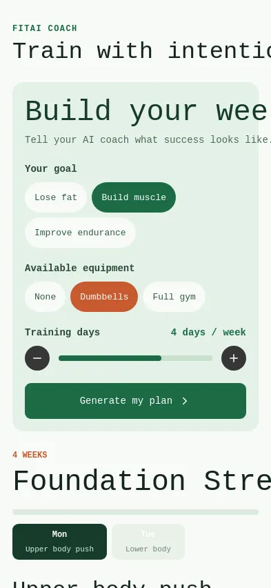 FitAI Workout Planner