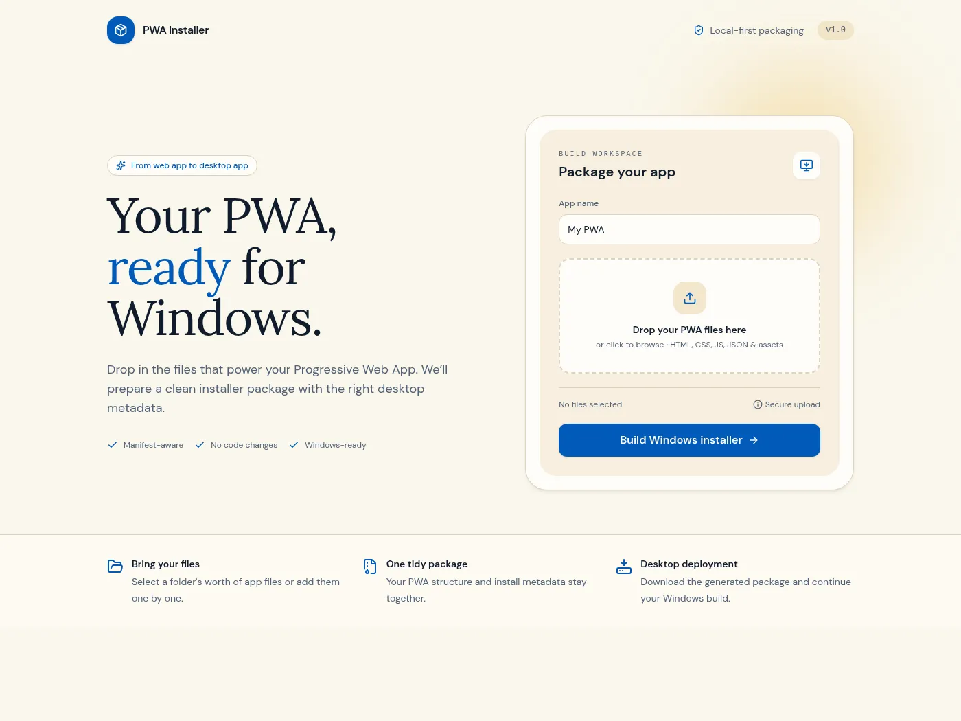 PWA EXE Installer