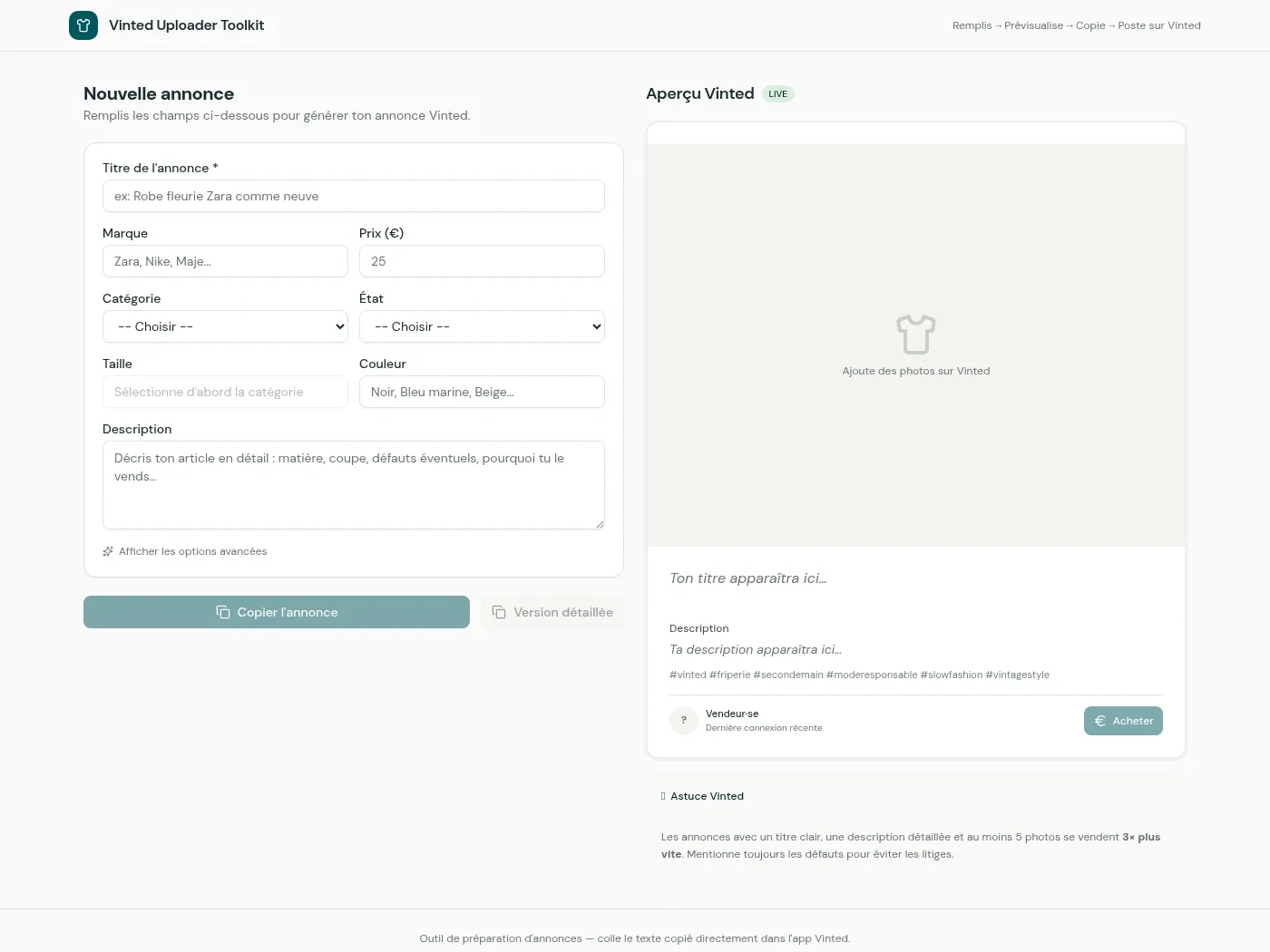 Vinted Uploader Toolkit