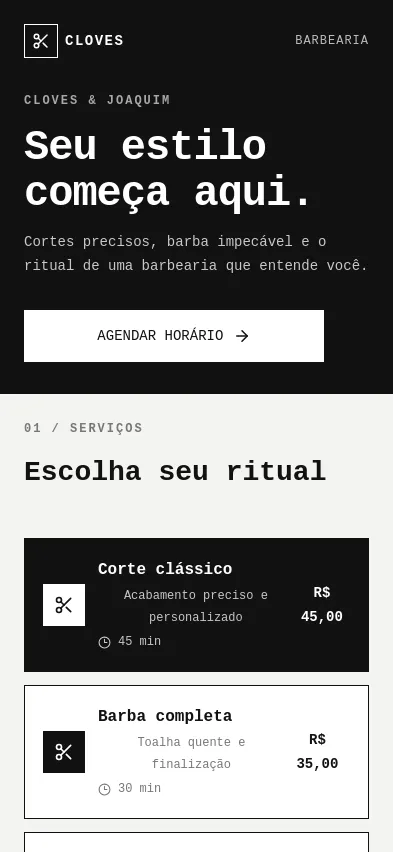 Cloves Barbearia App