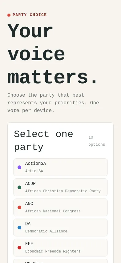Party Choice App