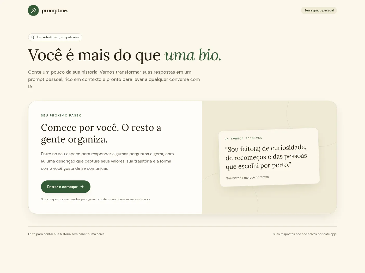 PromptMe Bio Generator
