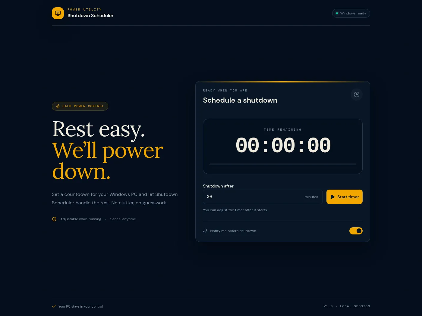 Shutdown Scheduler