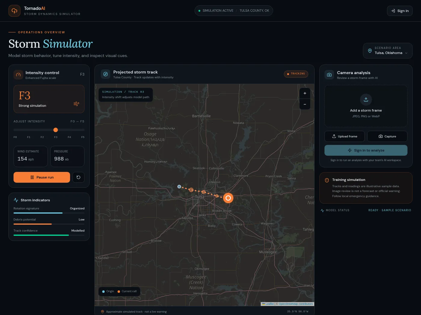 TornadoAI Simulator