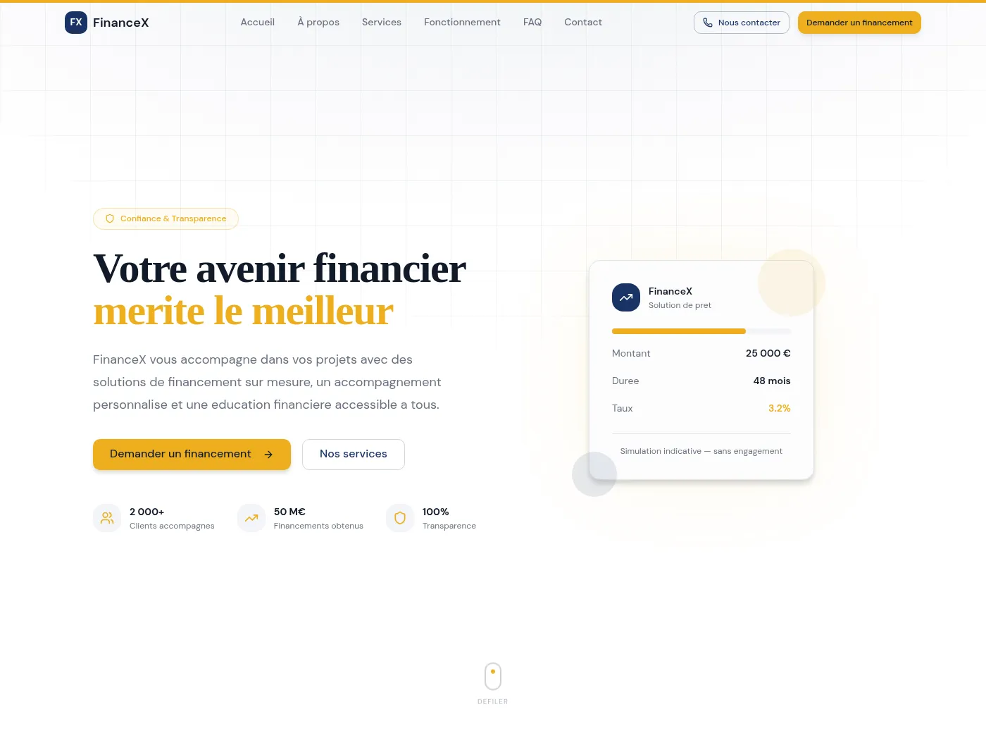 FinanceX Web Presence