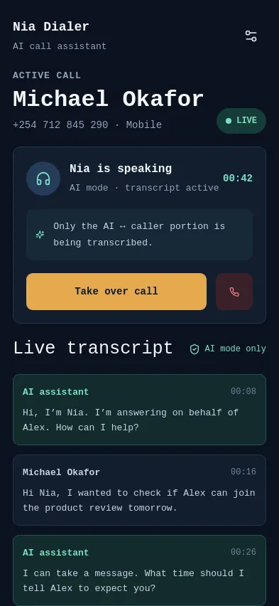 AI Dialer Assistant