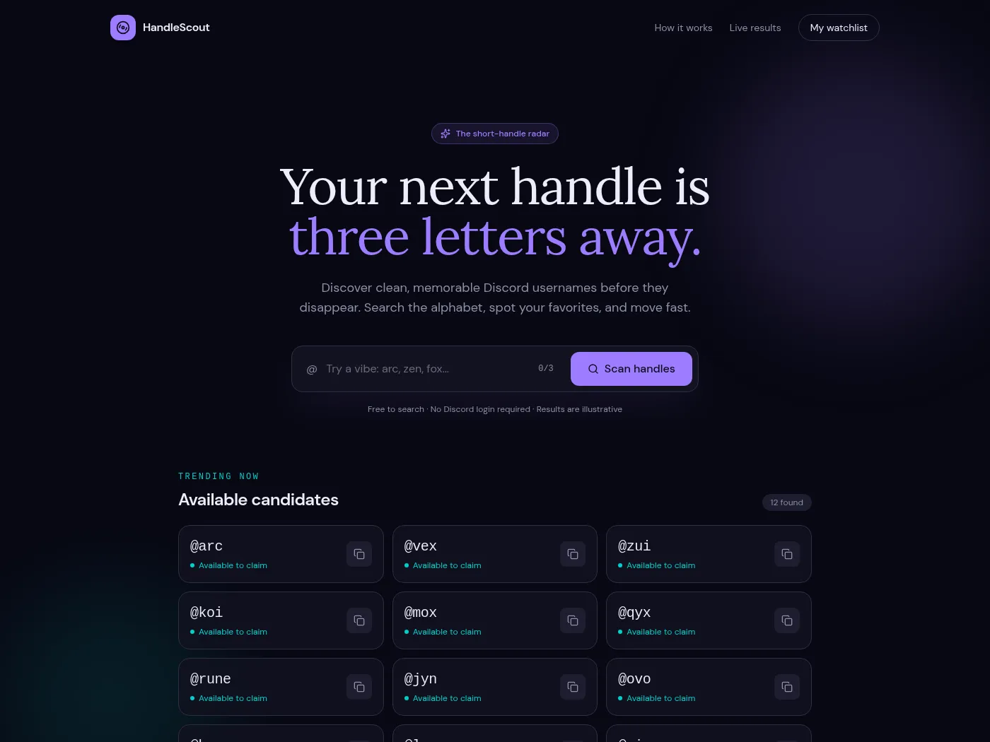 Discord Handle Finder