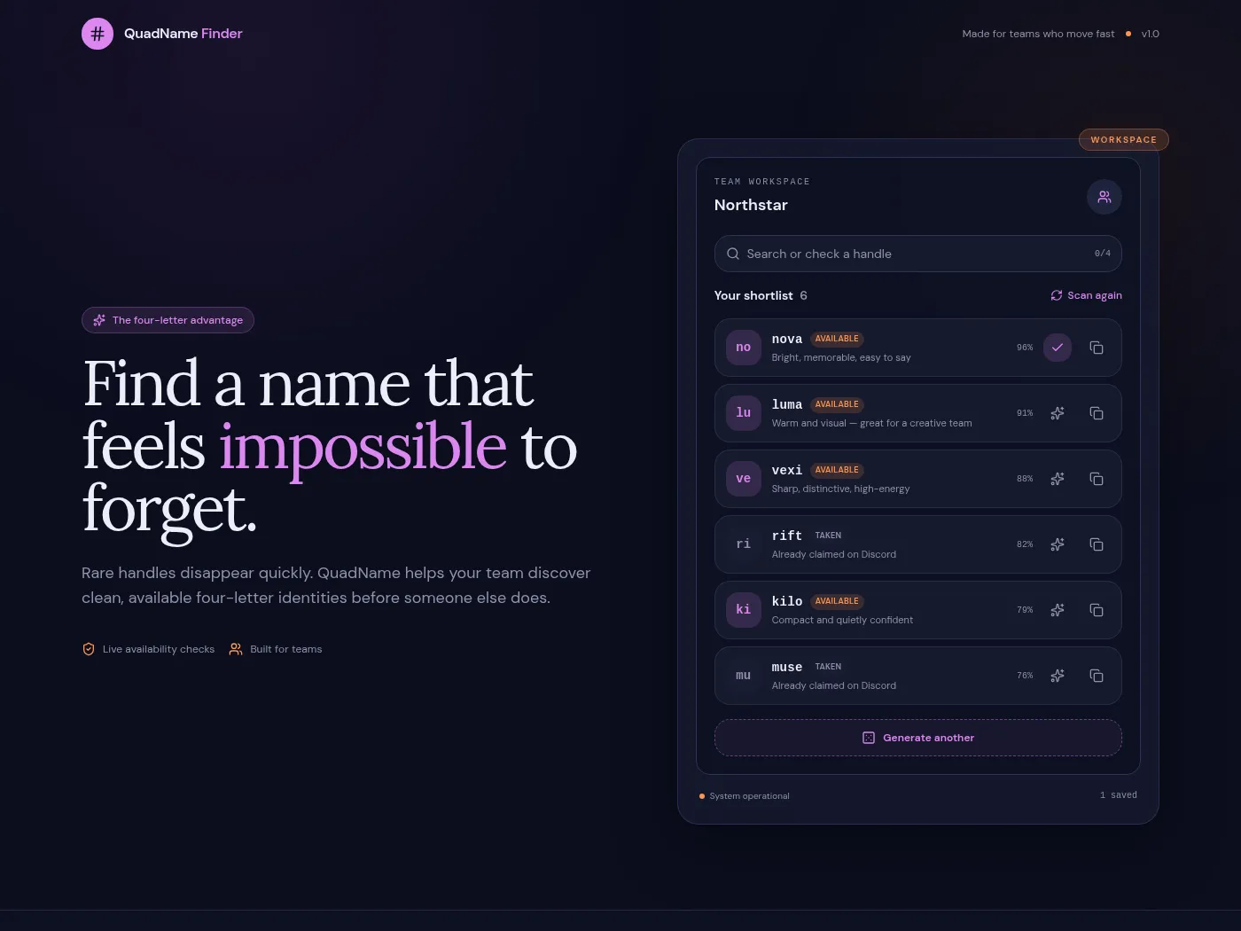 QuadName Finder