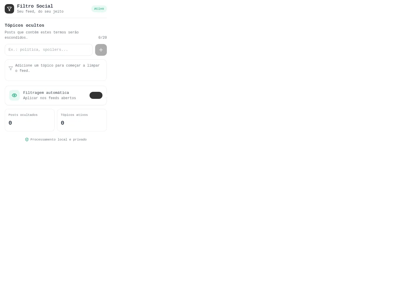 Filtro Social Chrome