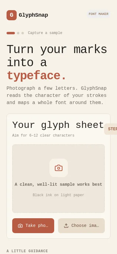 GlyphSnap Font Maker