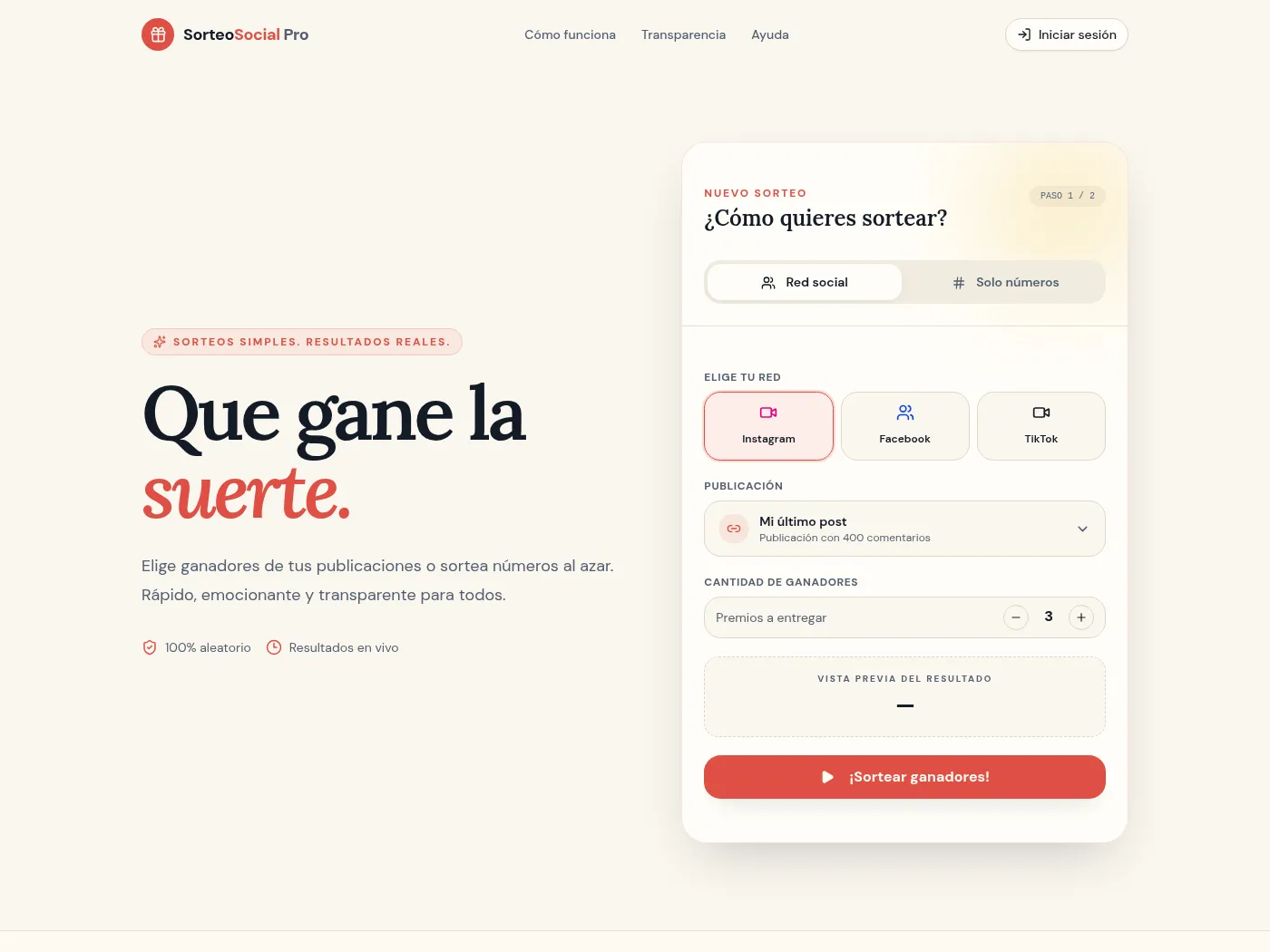 Sorteo Social Pro