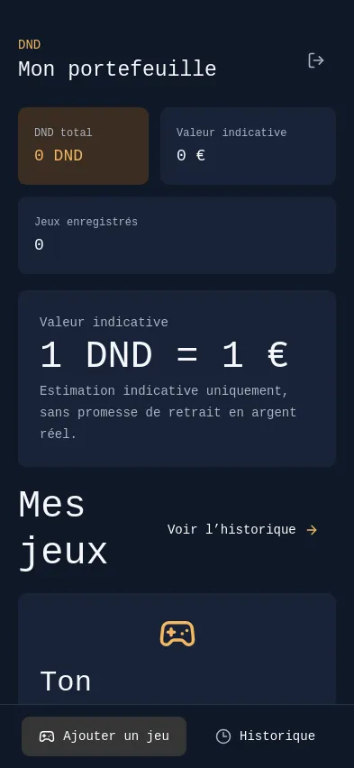 DND Centralized Game Wallet