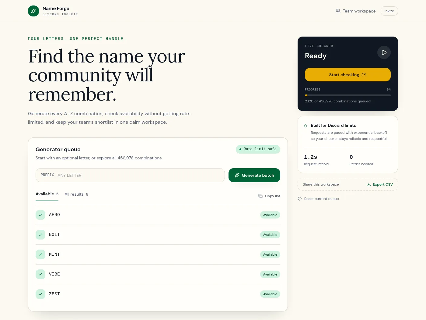 Discord Name Checker