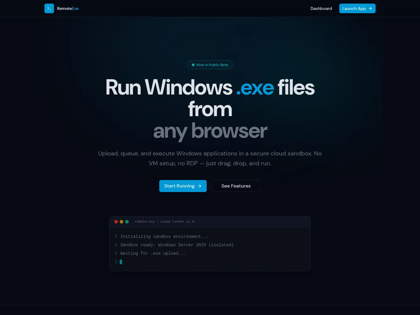 RemoteExe Cloud Runner