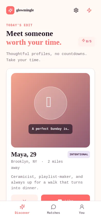 GlowMingle Dating App