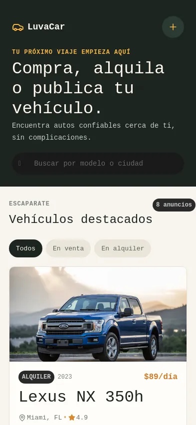 LuvaCar Marketplace App