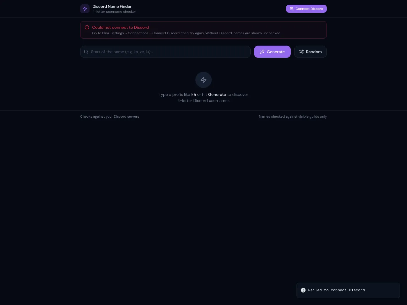 Discord Name Finder