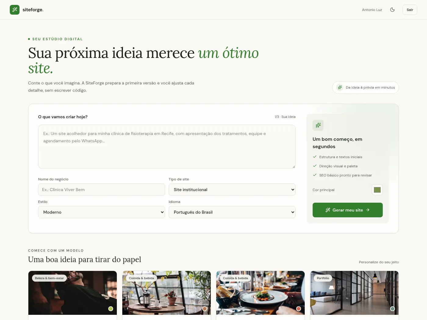 SiteForge AI Website Builder