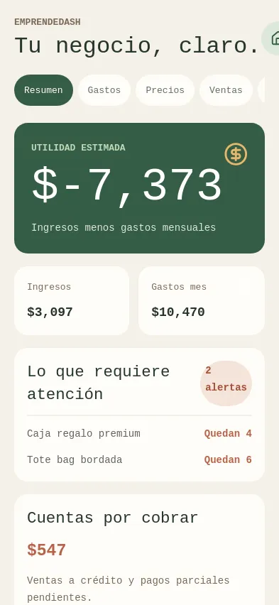 EmprendeDash Móvil