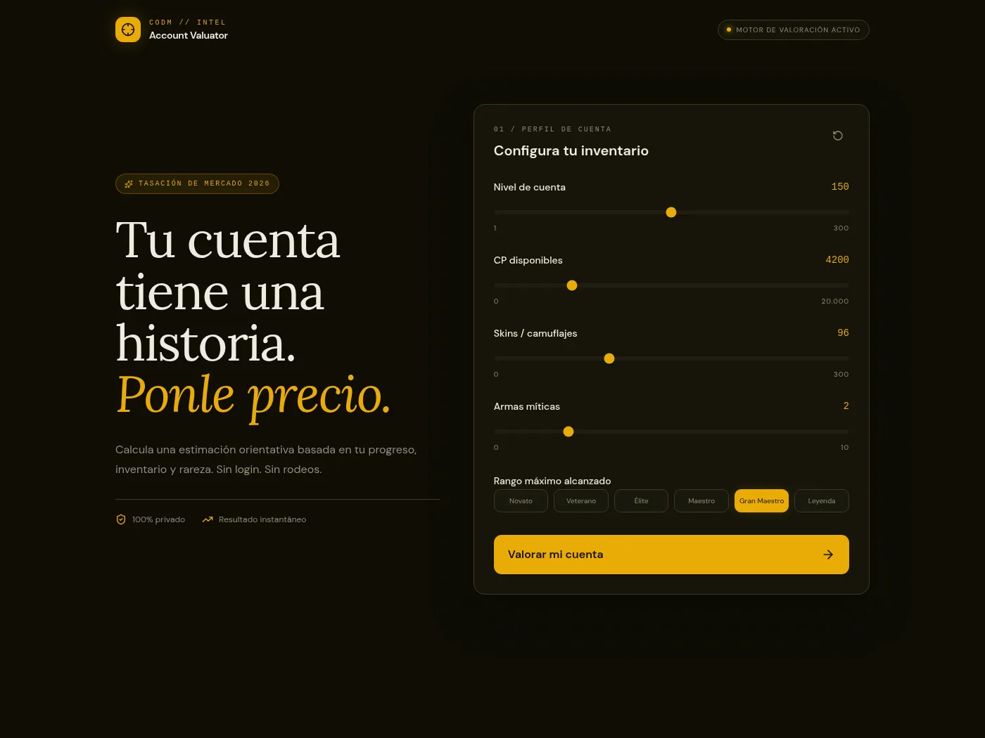 CODM Account Valuator