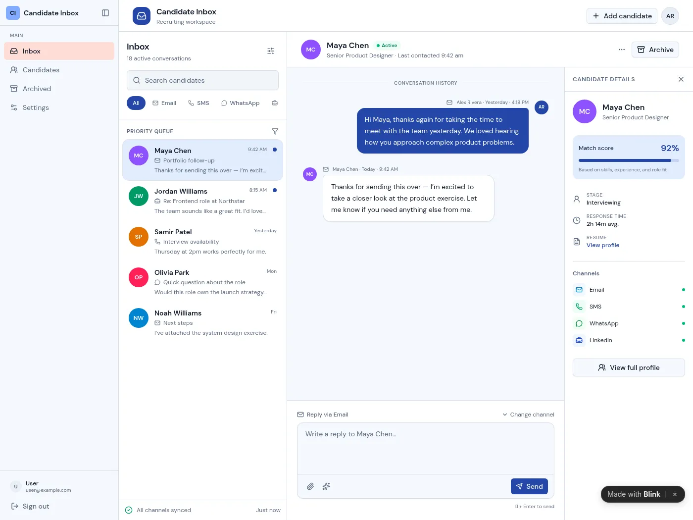 Unified Candidate Inbox