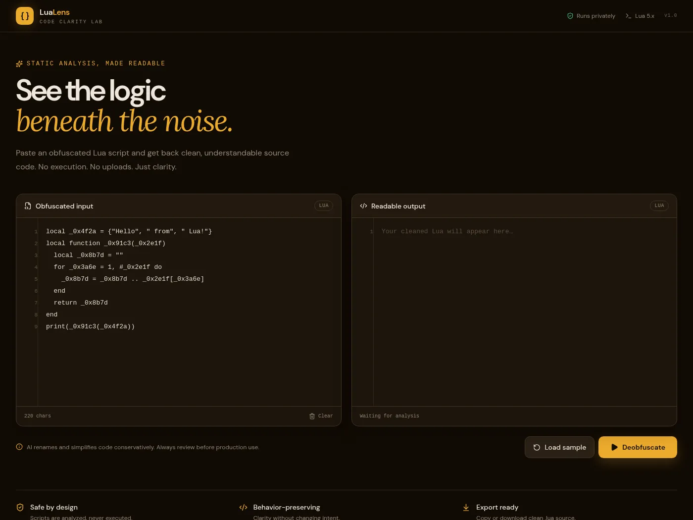 Lua Code Deobfuscator