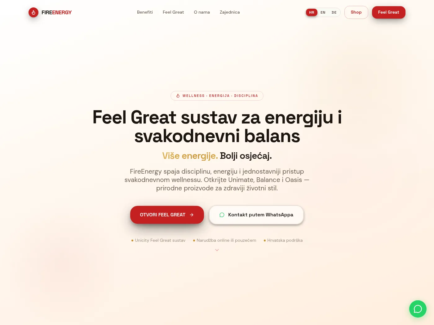 FireEnergy Wellness Landing