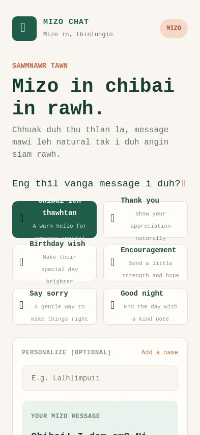 Mizo Chat Helper