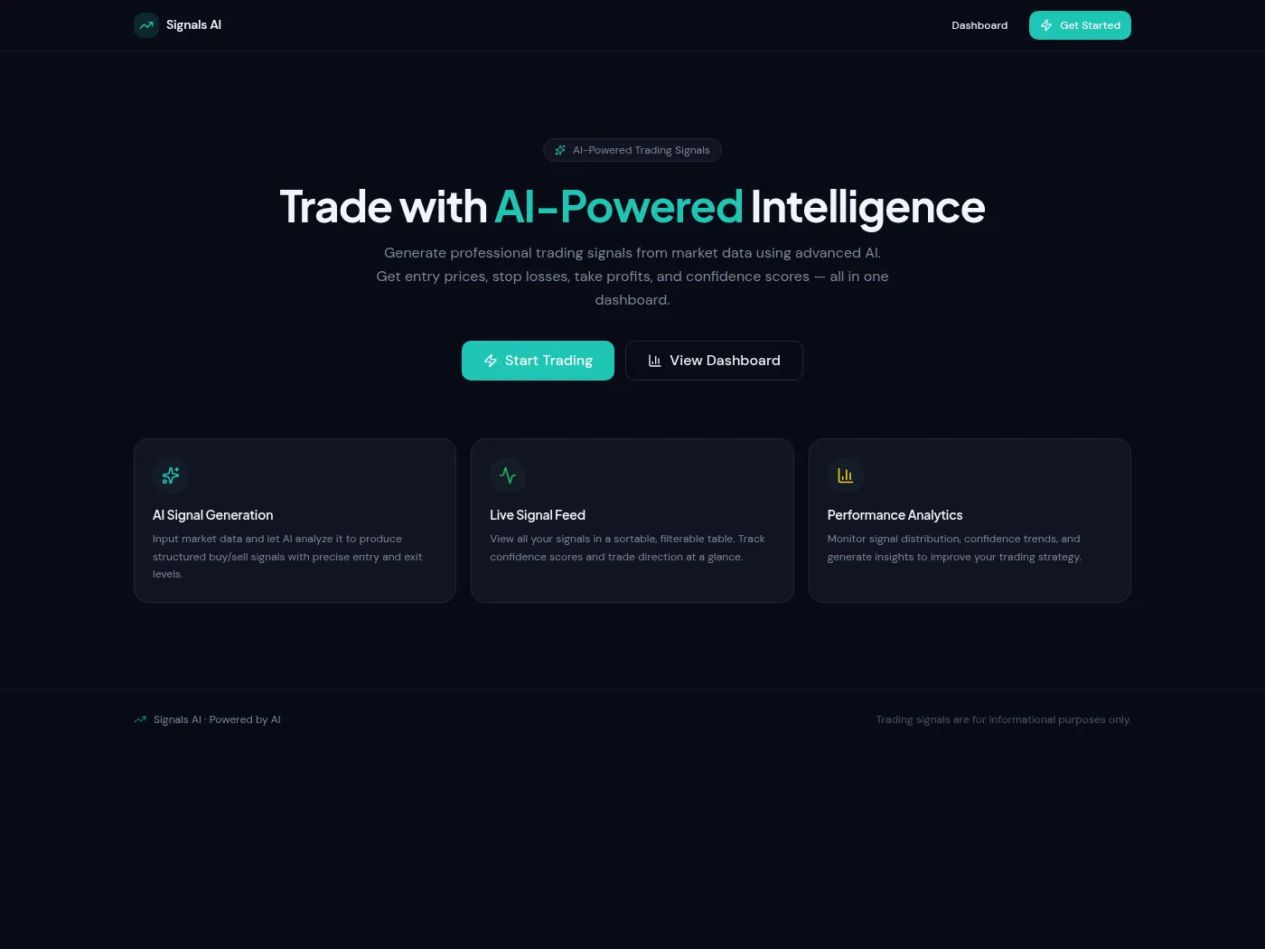 Signals AI Dashboard