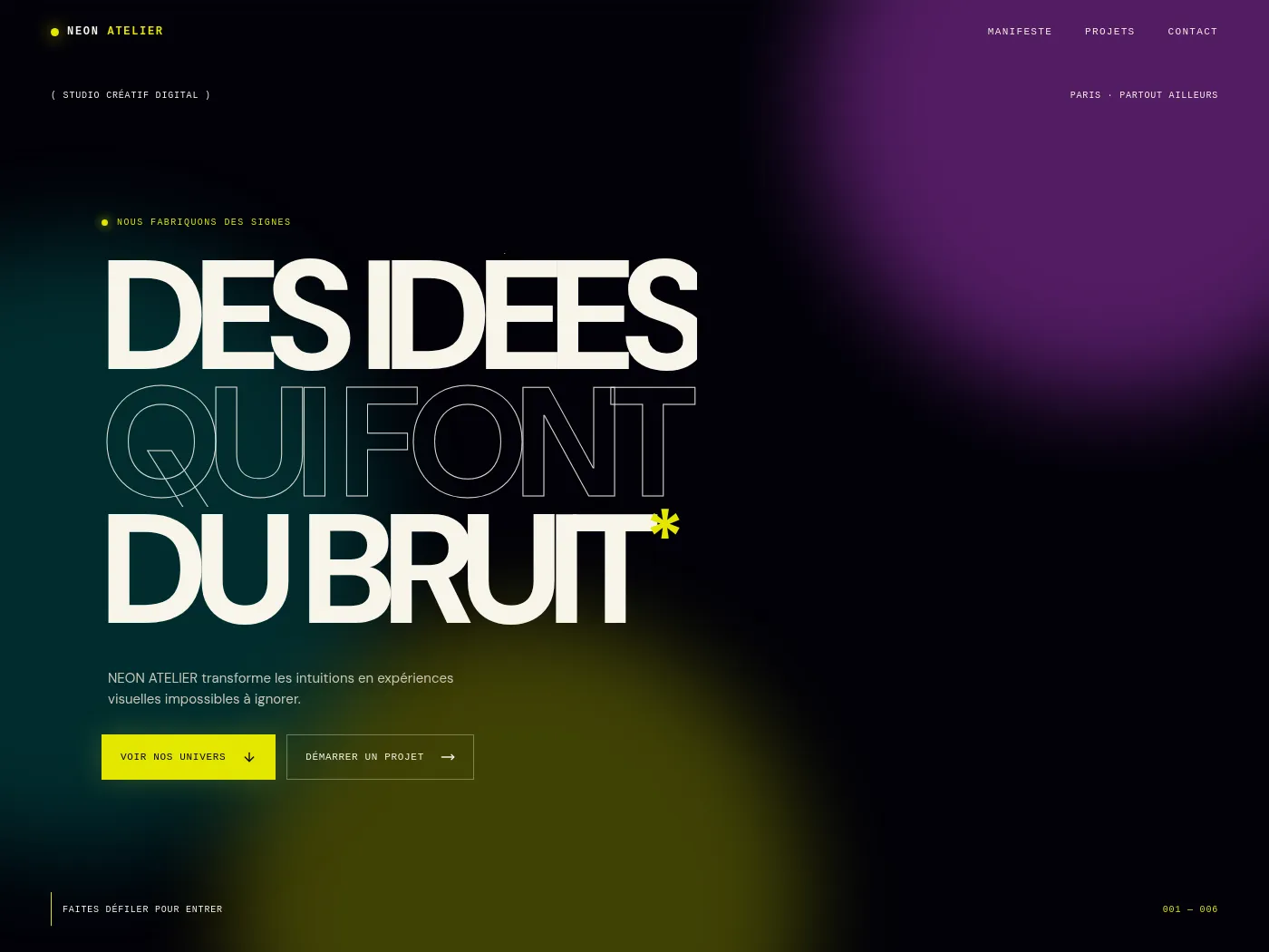 NEON ATELIER Immersive Site