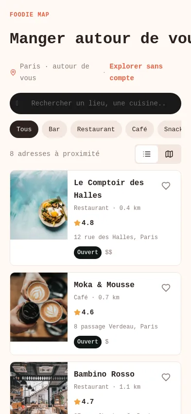 Foodie Map Finder