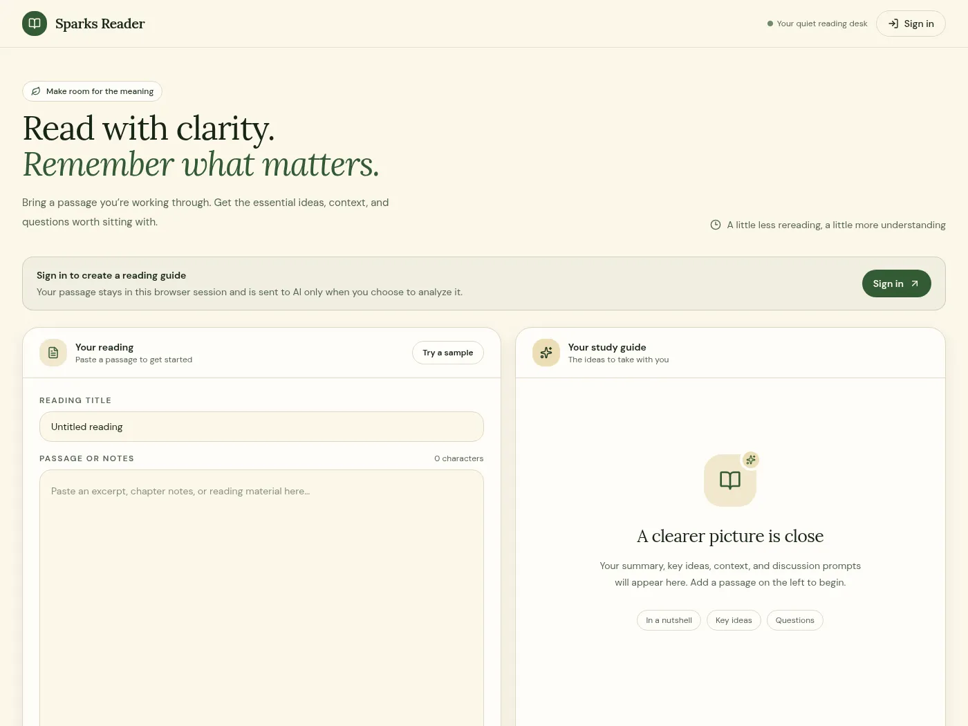 Sparks Reader Assistant