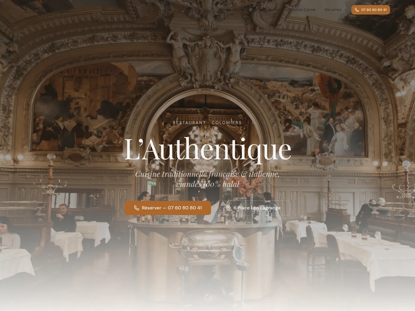 Authentique Restaurant Web