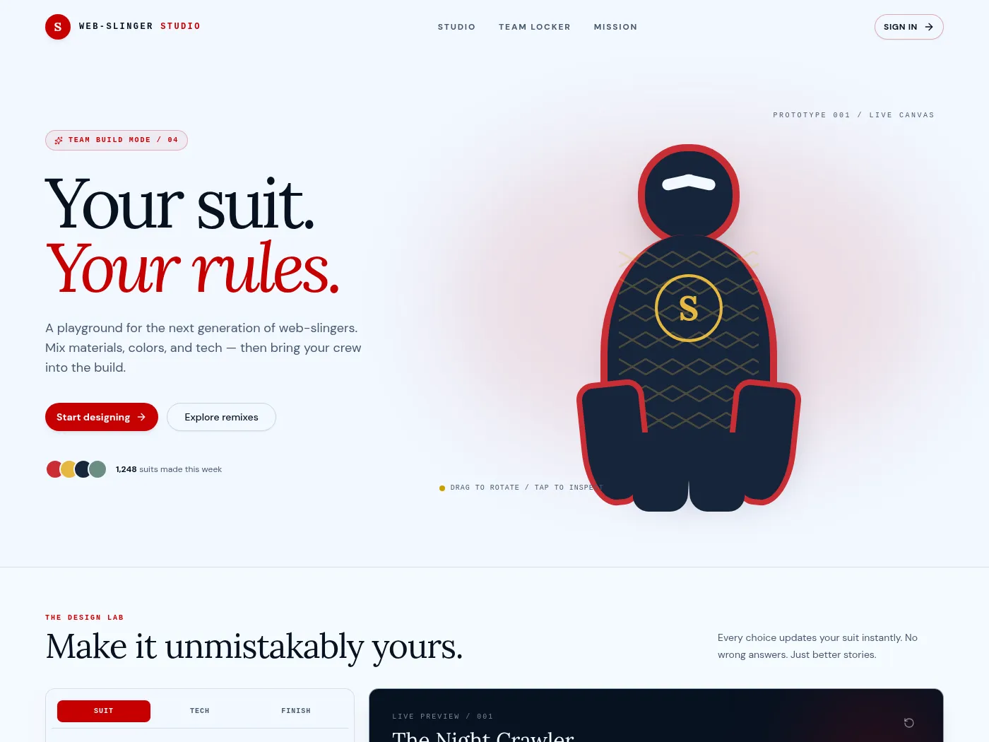 Spider-Suit Designer
