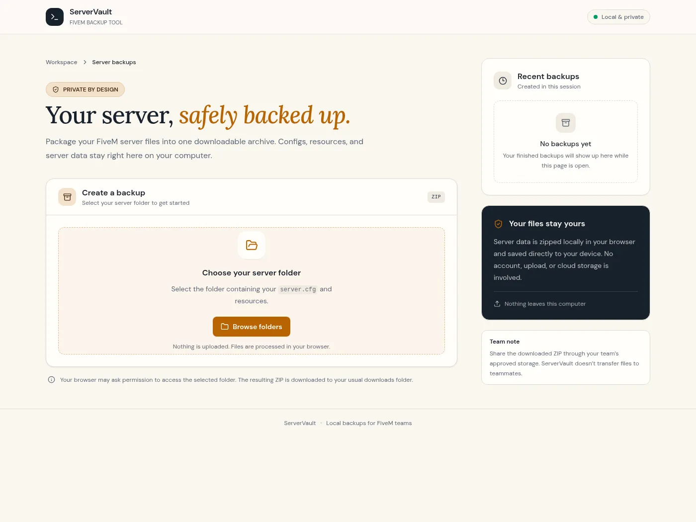 FiveM Server Backup Tool