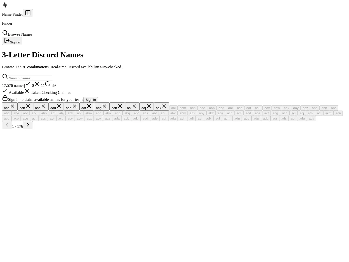 Discord Name Finder