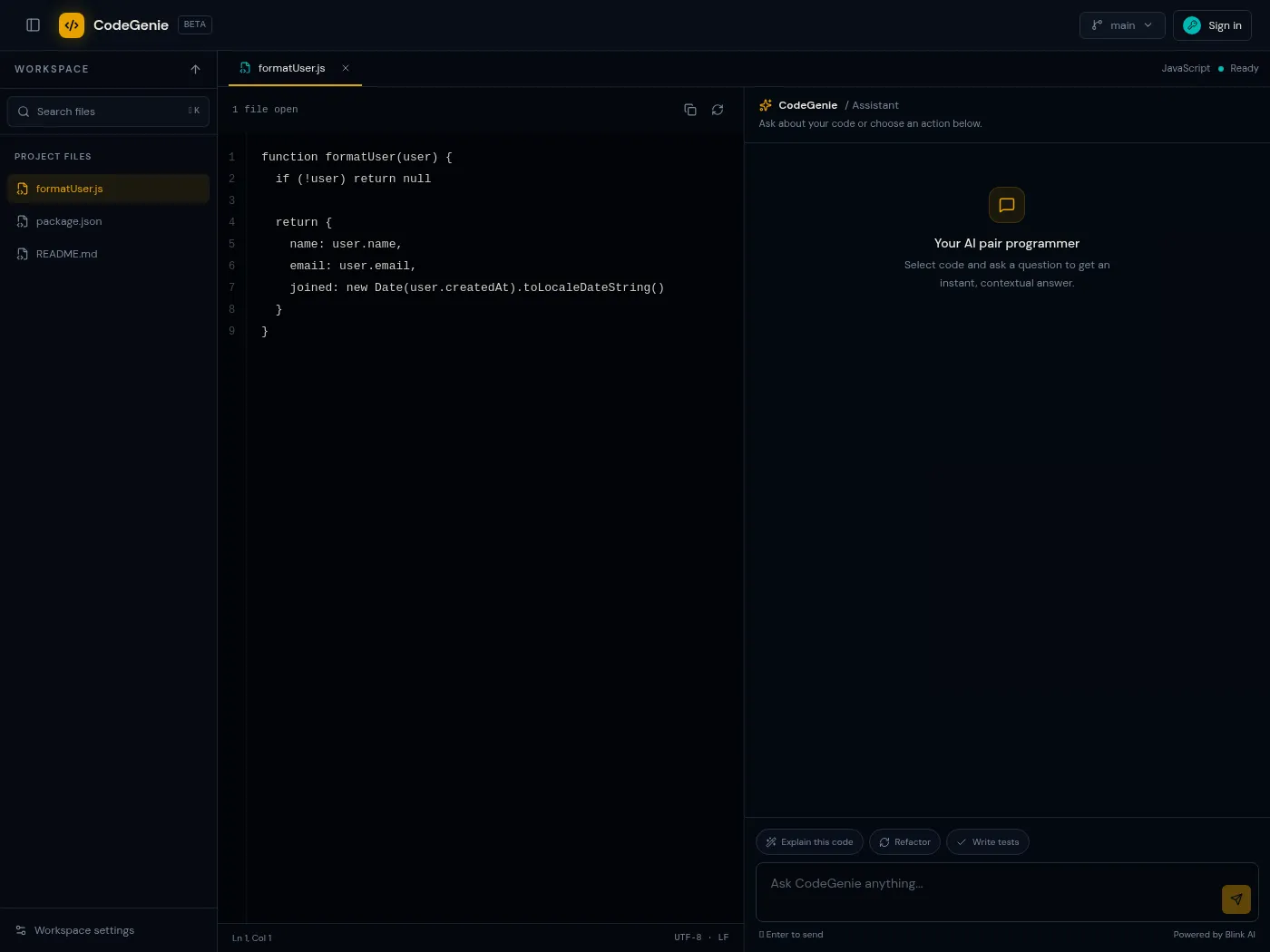 CodeGenie AI Helper