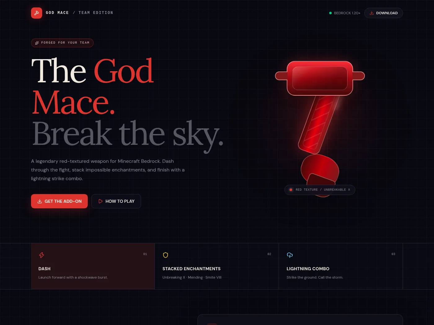 God Mace Minecraft Addon