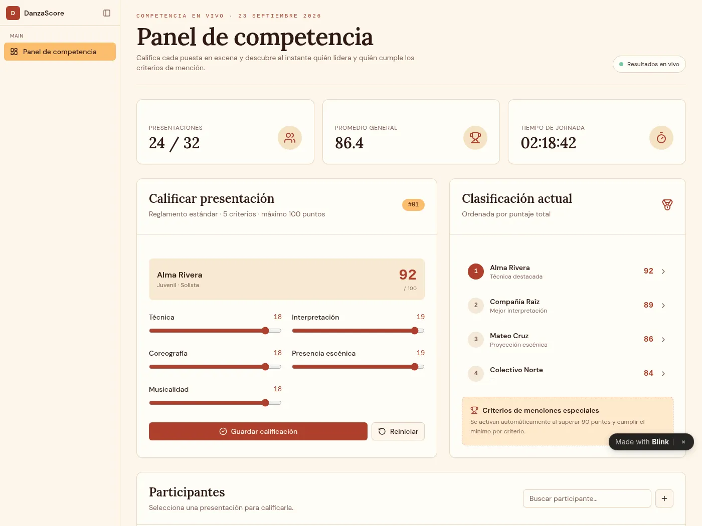 DanzaScore Live